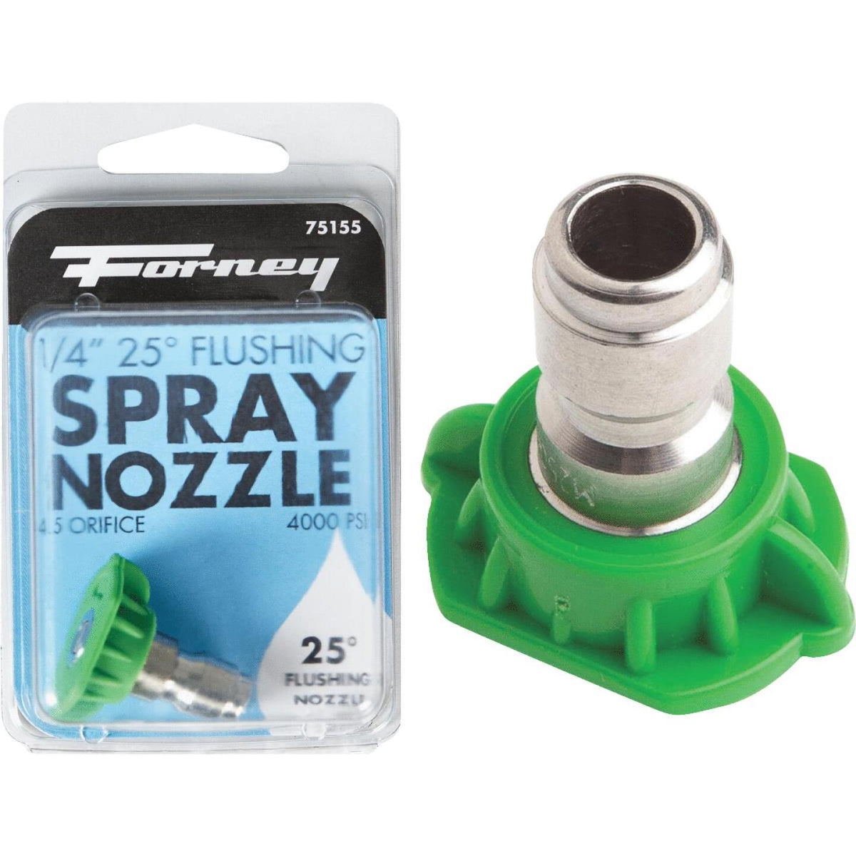 Forney Quick Connect 4.5mm 25 Deg. Green Pressure Washer Spray Tip ...