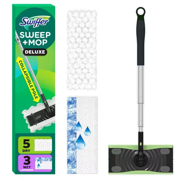 Swiffer Sweep and Mop Deluxe, 2-in-1 Floor Mopping and Sweeping Kit ...